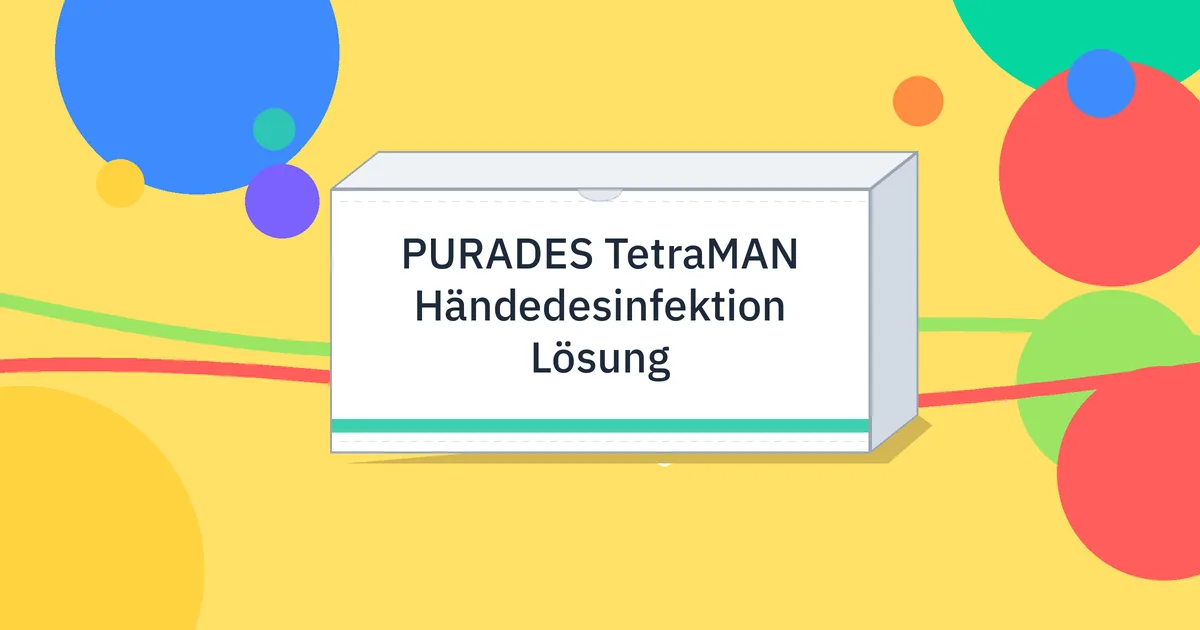 Symbolbild: Packung mit der Aufschrift PURADES TetraMAN Händedesinfektion Lösung (PZN 14005277) – Verfügbarkeit und Bezug in Apotheken in Frankfurt am Main