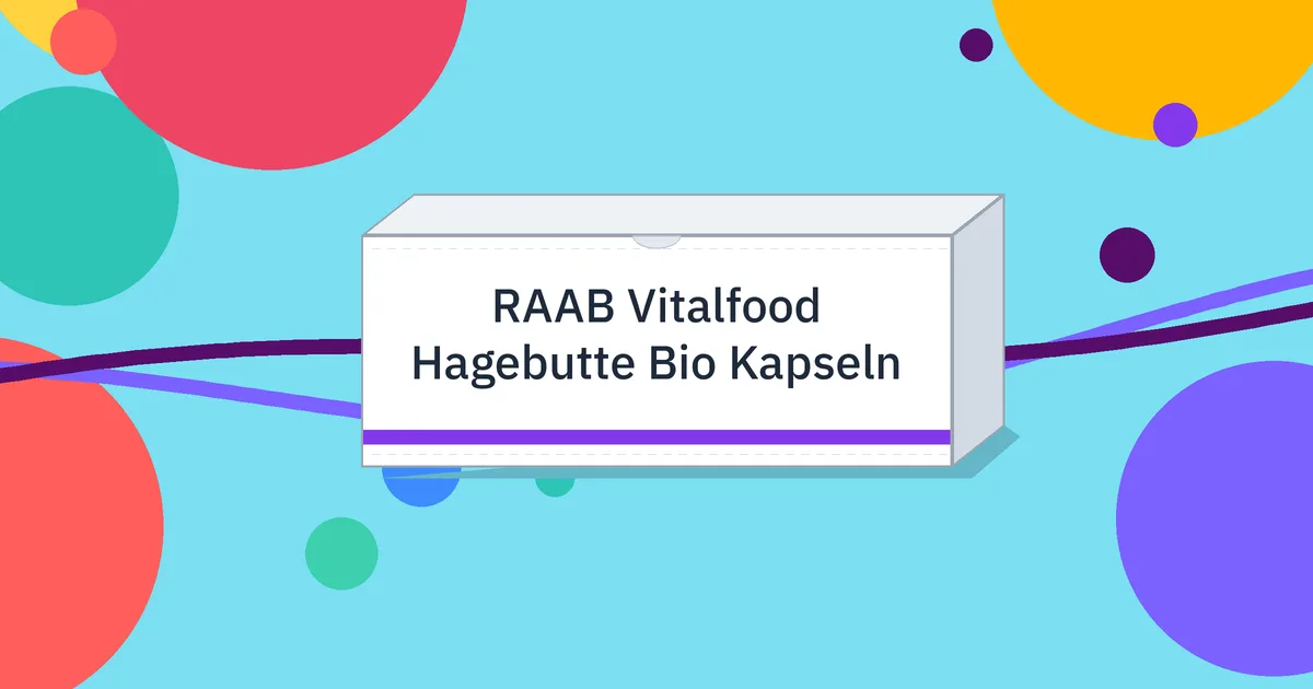 Symbolbild: Packung mit der Aufschrift RAAB Vitalfood Hagebutte Bio Kapseln (PZN 19304292) – Verfügbarkeit und Bezug in Apotheken in Frankfurt am Main