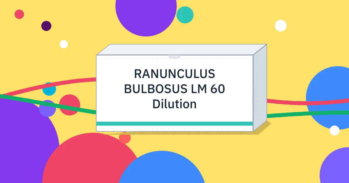 Symbolbild: Packung mit der Aufschrift RANUNCULUS BULBOSUS LM 60 Dilution (PZN 13046469) – Verfügbarkeit und Bezug in Apotheken in Frankfurt am Main