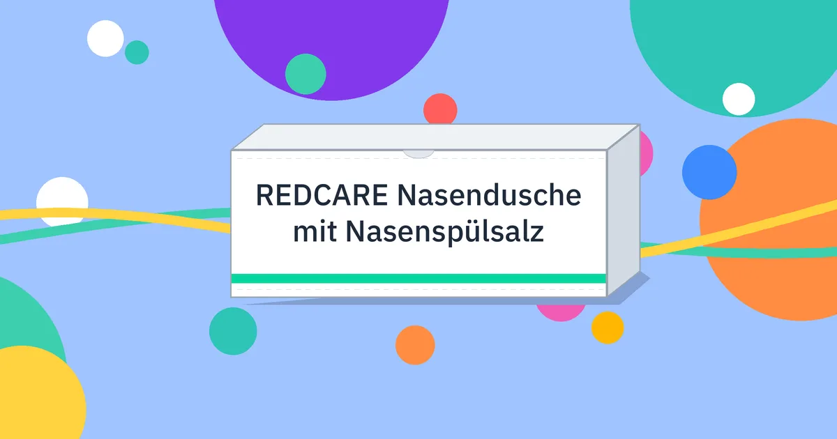 Symbolbild: Packung mit der Aufschrift REDCARE Nasendusche mit Nasenspülsalz (PZN 19963623) – Verfügbarkeit und Bezug in Apotheken in Frankfurt am Main