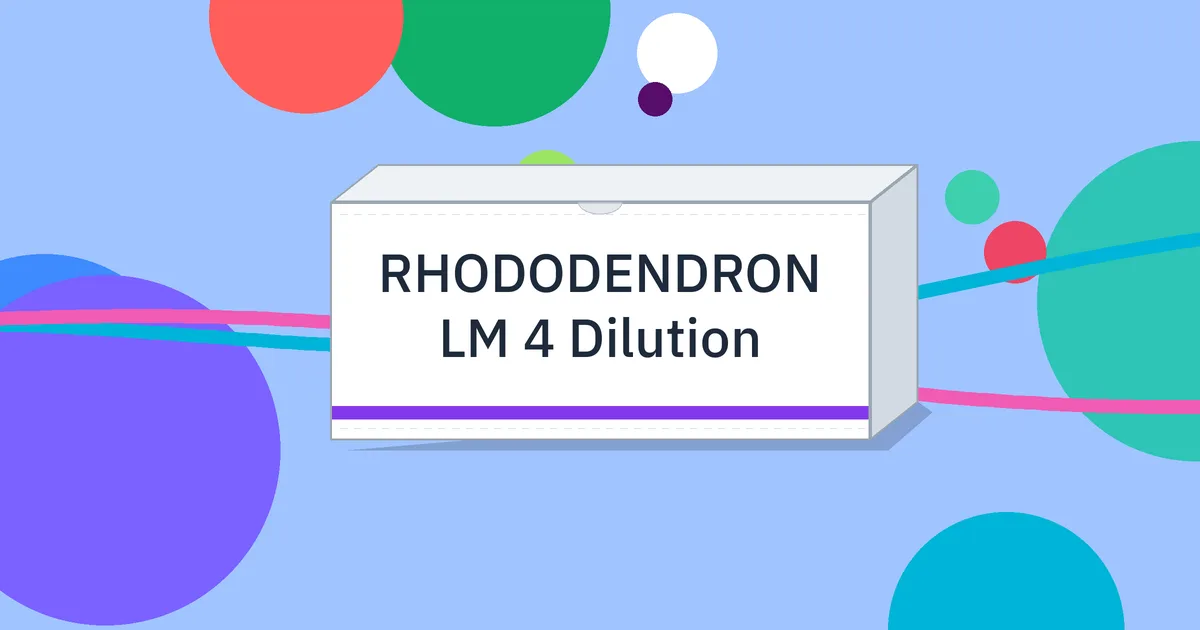 Symbolbild: Packung mit der Aufschrift RHODODENDRON LM 4 Dilution (PZN 13050778) – Verfügbarkeit und Bezug in Apotheken in Frankfurt am Main