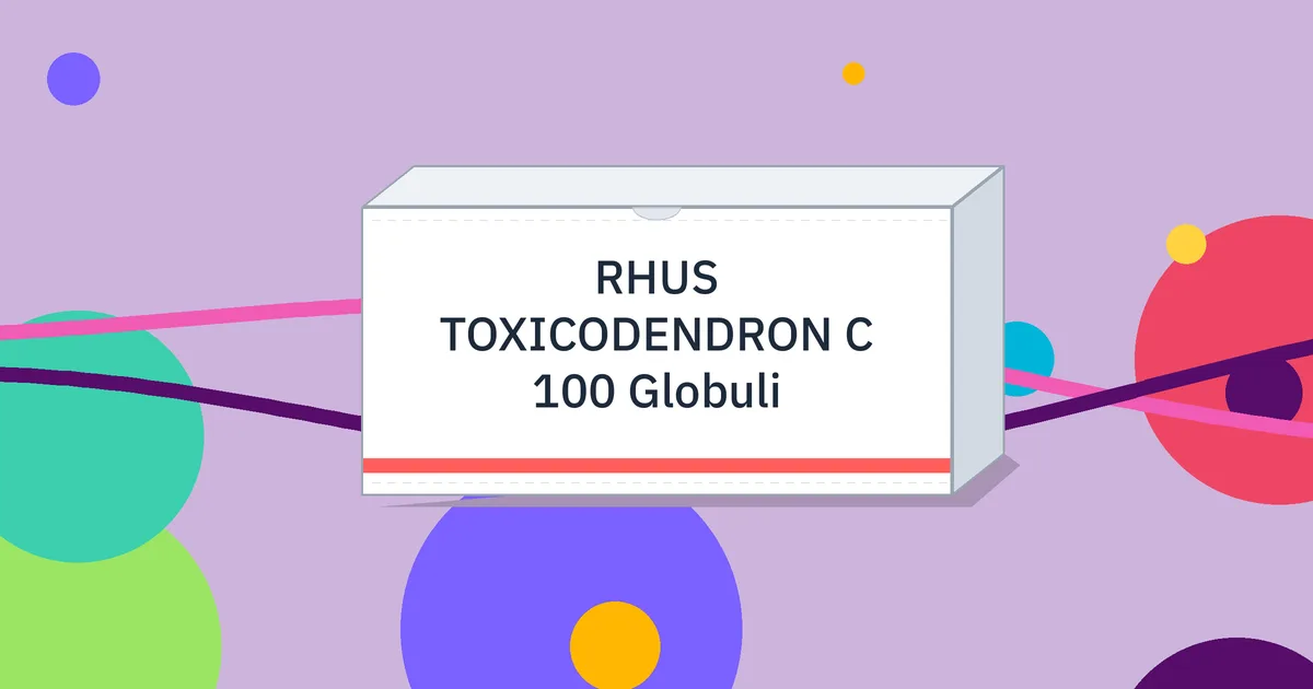 Symbolbild: Packung mit der Aufschrift RHUS TOXICODENDRON C 100 Globuli (PZN 07459428) – Verfügbarkeit und Bezug in Apotheken in Frankfurt am Main