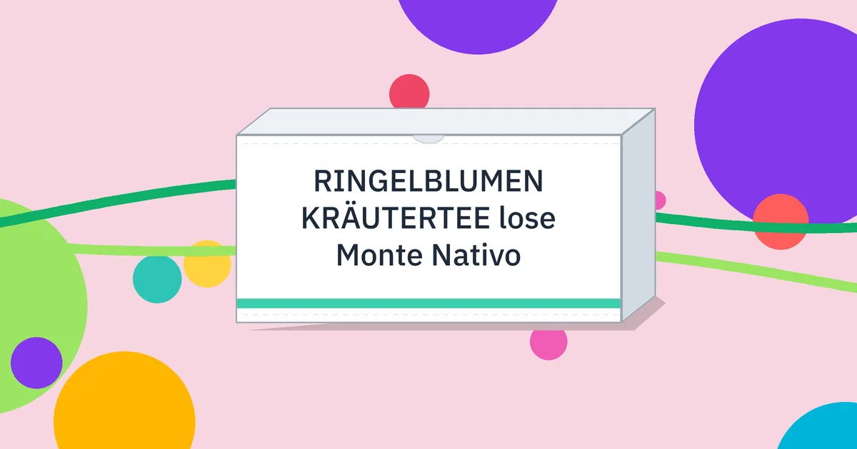 Symbolbild: Packung mit der Aufschrift RINGELBLUMEN KRÄUTERTEE lose Monte Nativo (PZN 20349839) – Verfügbarkeit und Bezug in Apotheken in Frankfurt am Main