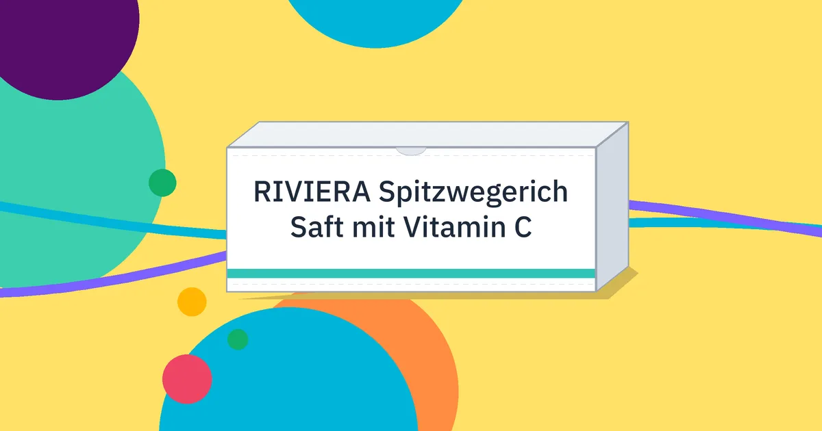 Symbolbild: Packung mit der Aufschrift RIVIERA Spitzwegerich Saft mit Vitamin C (PZN 18388393) – Verfügbarkeit und Bezug in Apotheken in Frankfurt am Main