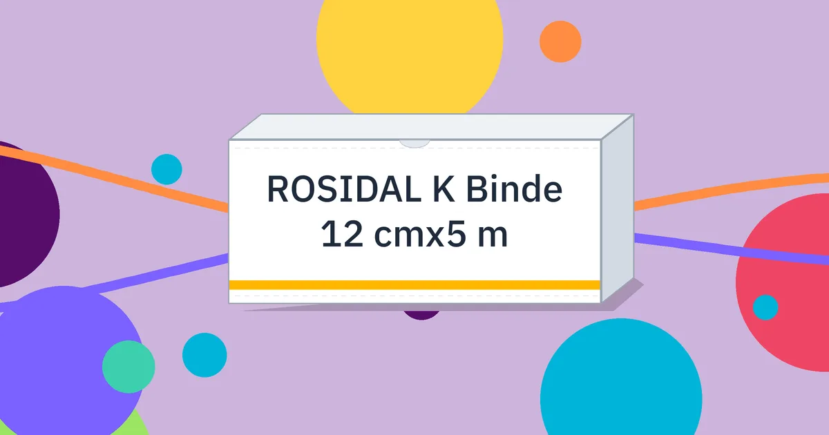 Symbolbild: Packung mit der Aufschrift ROSIDAL K Binde 12 cmx5 m (PZN 16007731) – Verfügbarkeit und Bezug in Apotheken in Frankfurt am Main