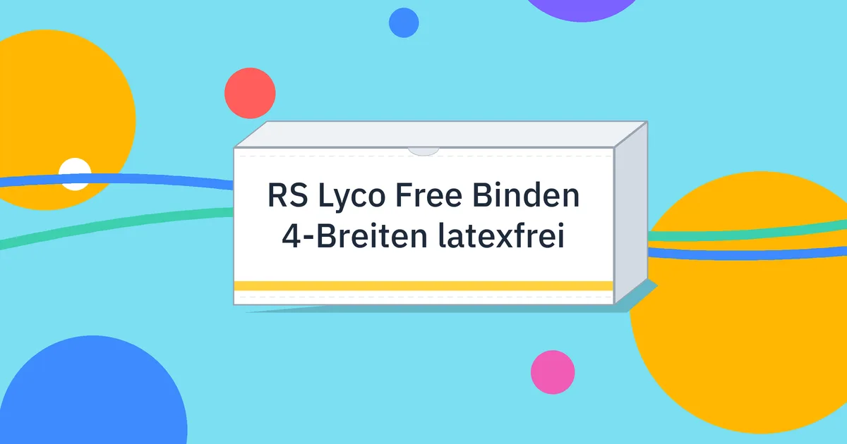 Symbolbild: Packung mit der Aufschrift RS Lyco Free Binden 4-Breiten latexfrei (PZN 09760178) – Verfügbarkeit und Bezug in Apotheken in Frankfurt am Main