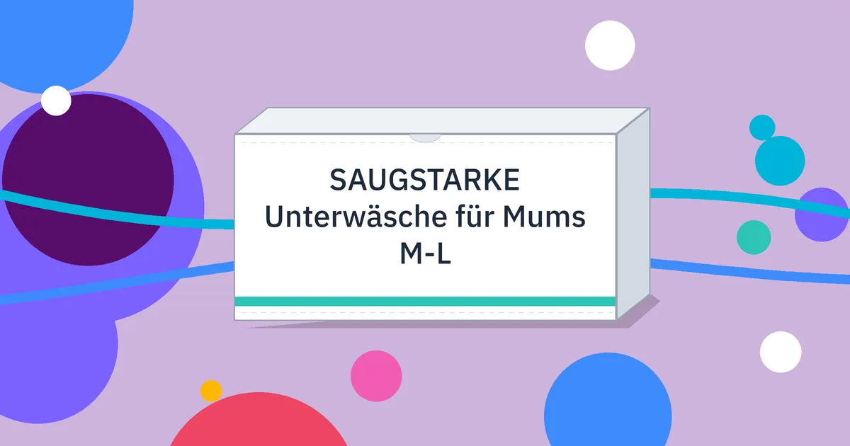Symbolbild: Packung mit der Aufschrift SAUGSTARKE Unterwäsche für Mums M-L (PZN 18331482) – Verfügbarkeit und Bezug in Apotheken in Frankfurt am Main