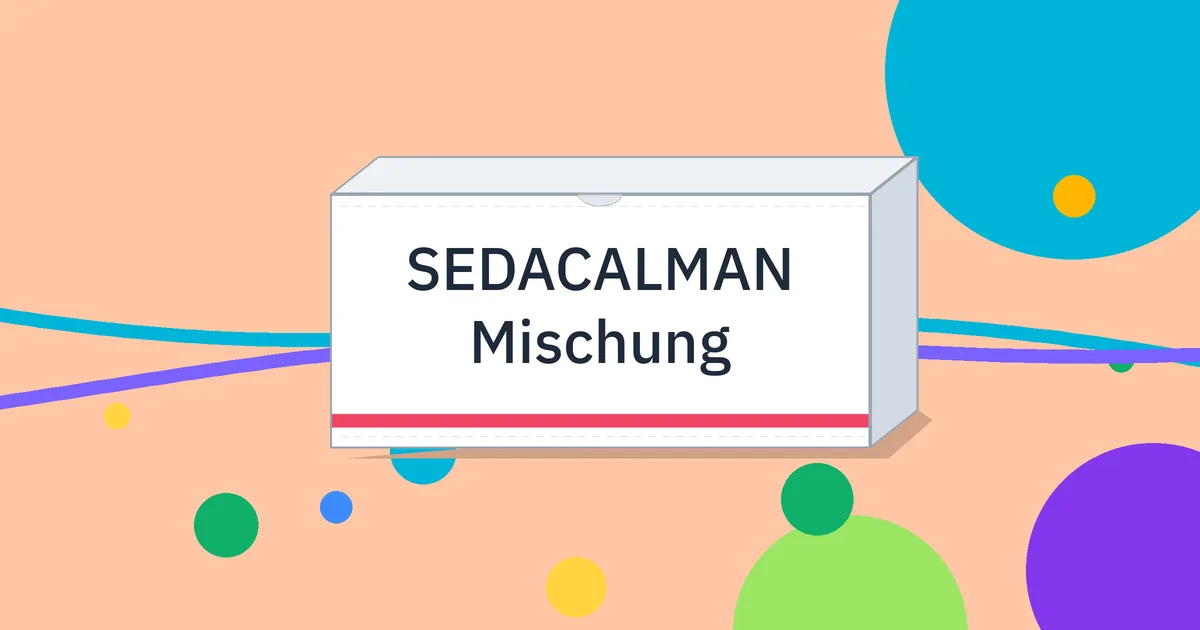 Symbolbild: Packung mit der Aufschrift SEDACALMAN Mischung (PZN 16198984) – Verfügbarkeit und Bezug in Apotheken in Frankfurt am Main