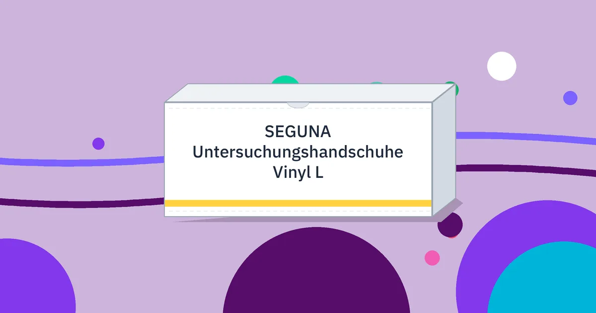Symbolbild: Packung mit der Aufschrift SEGUNA Untersuchungshandschuhe Vinyl L (PZN 11302922) – Verfügbarkeit und Bezug in Apotheken in Frankfurt am Main