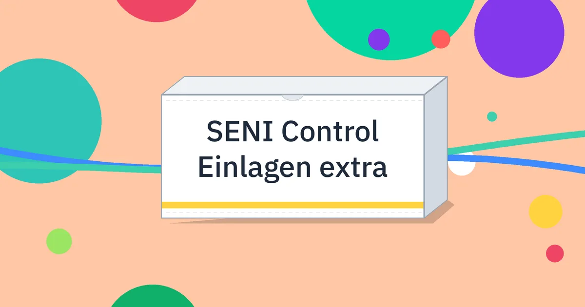 Symbolbild: Packung mit der Aufschrift SENI Control Einlagen extra (PZN 12663846) – Verfügbarkeit und Bezug in Apotheken in Frankfurt am Main