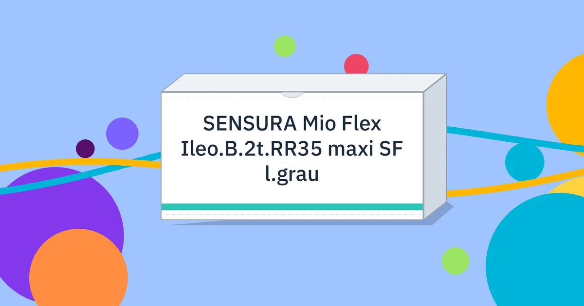Symbolbild: Packung mit der Aufschrift SENSURA Mio Flex Ileo.B.2t.RR35 maxi SF l.grau (PZN 10202319) – Verfügbarkeit und Bezug in Apotheken in Frankfurt am Main
