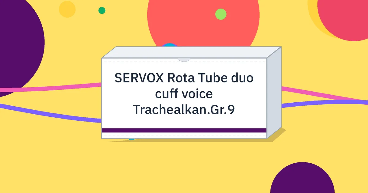 Symbolbild: Packung mit der Aufschrift SERVOX Rota Tube duo cuff voice Trachealkan.Gr.9 (PZN 10065905) – Verfügbarkeit und Bezug in Apotheken in Frankfurt am Main