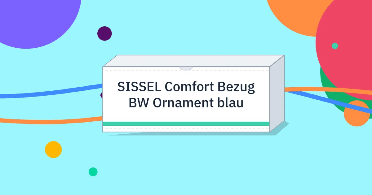 Symbolbild: Packung mit der Aufschrift SISSEL Comfort Bezug BW Ornament blau (PZN 14444539) – Verfügbarkeit und Bezug in Apotheken in Frankfurt am Main