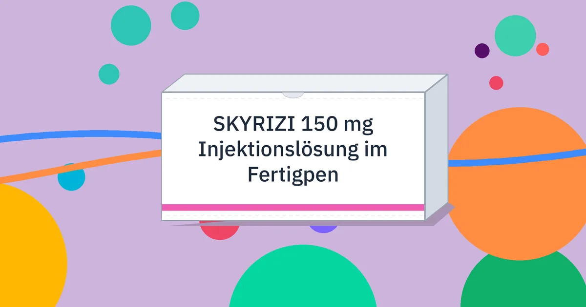 Symbolbild: Packung mit der Aufschrift SKYRIZI 150 mg Injektionslösung im Fertigpen (PZN 16835480) – Verfügbarkeit und Bezug in Apotheken in Frankfurt am Main