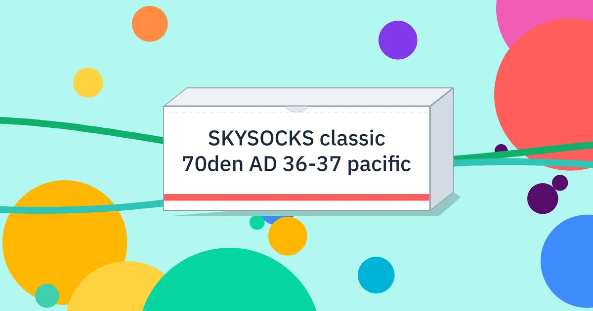 Symbolbild: Packung mit der Aufschrift SKYSOCKS classic 70den AD 36-37 pacific (PZN 18897605) – Verfügbarkeit und Bezug in Apotheken in Frankfurt am Main