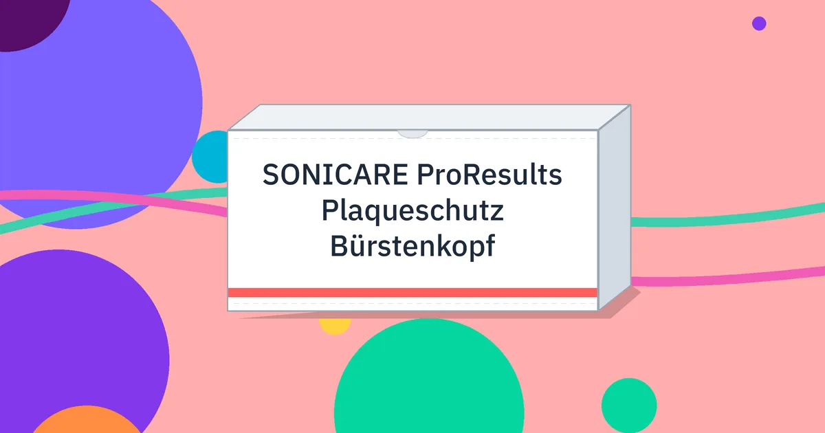 Symbolbild: Packung mit der Aufschrift SONICARE ProResults Plaqueschutz Bürstenkopf (PZN 10280153) – Verfügbarkeit und Bezug in Apotheken in Frankfurt am Main