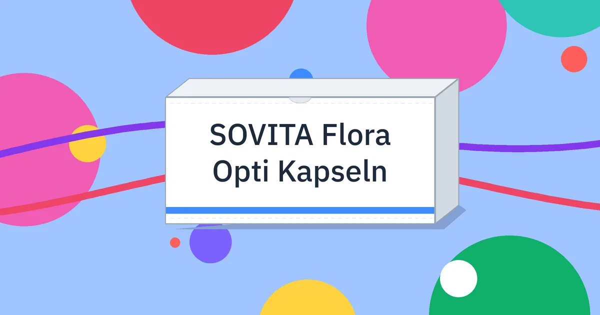 Symbolbild: Packung mit der Aufschrift SOVITA Flora Opti Kapseln (PZN 14177601) – Verfügbarkeit und Bezug in Apotheken in Frankfurt am Main