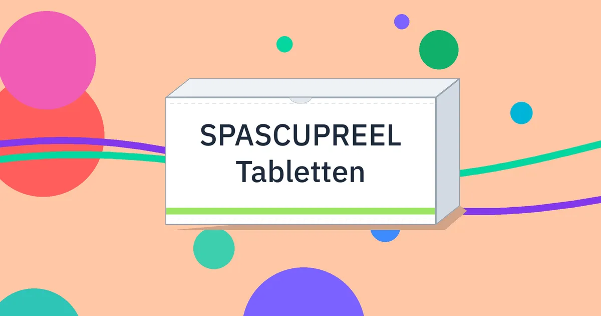 Symbolbild: Packung mit der Aufschrift SPASCUPREEL Tabletten (PZN 00951310) – Verfügbarkeit und Bezug in Apotheken in Frankfurt am Main