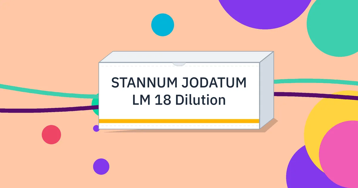 Symbolbild: Packung mit der Aufschrift STANNUM JODATUM LM 18 Dilution (PZN 13198802) – Verfügbarkeit und Bezug in Apotheken in Frankfurt am Main