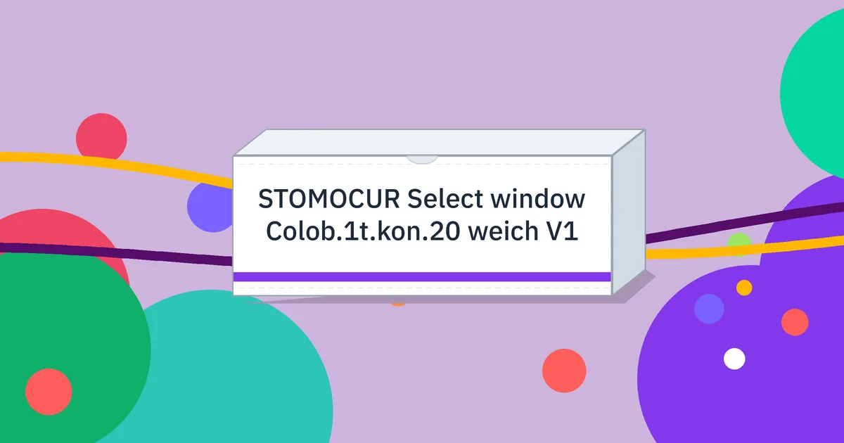 Symbolbild: Packung mit der Aufschrift STOMOCUR Select window Colob.1t.kon.20 weich V1 (PZN 09240131) – Verfügbarkeit und Bezug in Apotheken in Frankfurt am Main