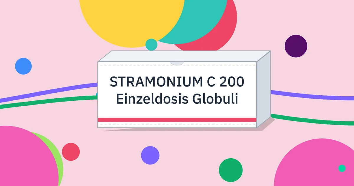 Symbolbild: Packung mit der Aufschrift STRAMONIUM C 200 Einzeldosis Globuli (PZN 01543961) – Verfügbarkeit und Bezug in Apotheken in Frankfurt am Main