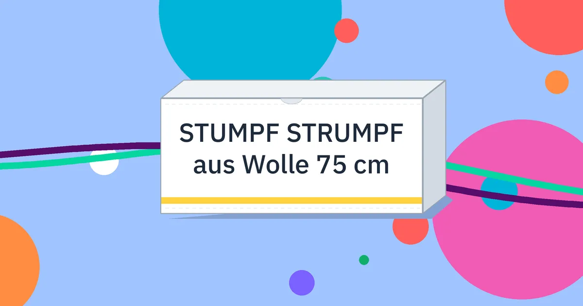 Symbolbild: Packung mit der Aufschrift STUMPF STRUMPF aus Wolle 75 cm (PZN 01739055) – Verfügbarkeit und Bezug in Apotheken in Frankfurt am Main