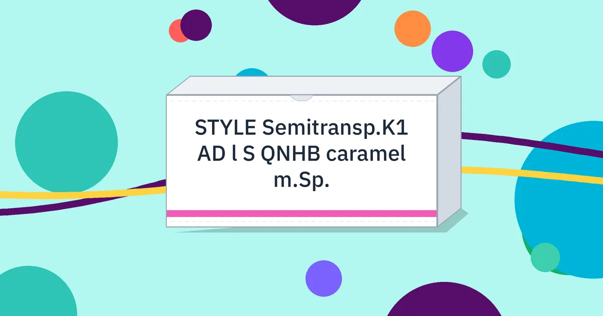 Symbolbild: Packung mit der Aufschrift STYLE Semitransp.K1 AD l S QNHB caramel m.Sp. (PZN 18870227) – Verfügbarkeit und Bezug in Apotheken in Frankfurt am Main