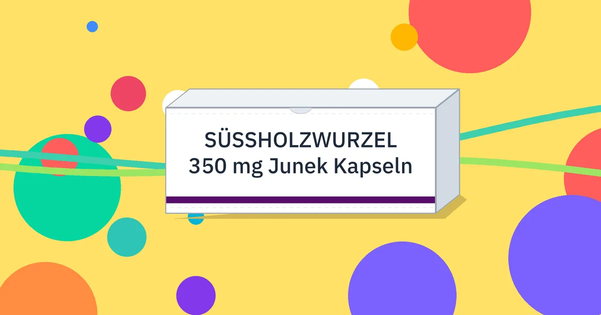 Symbolbild: Packung mit der Aufschrift SÜSSHOLZWURZEL 350 mg Junek Kapseln (PZN 03550681) – Verfügbarkeit und Bezug in Apotheken in Frankfurt am Main