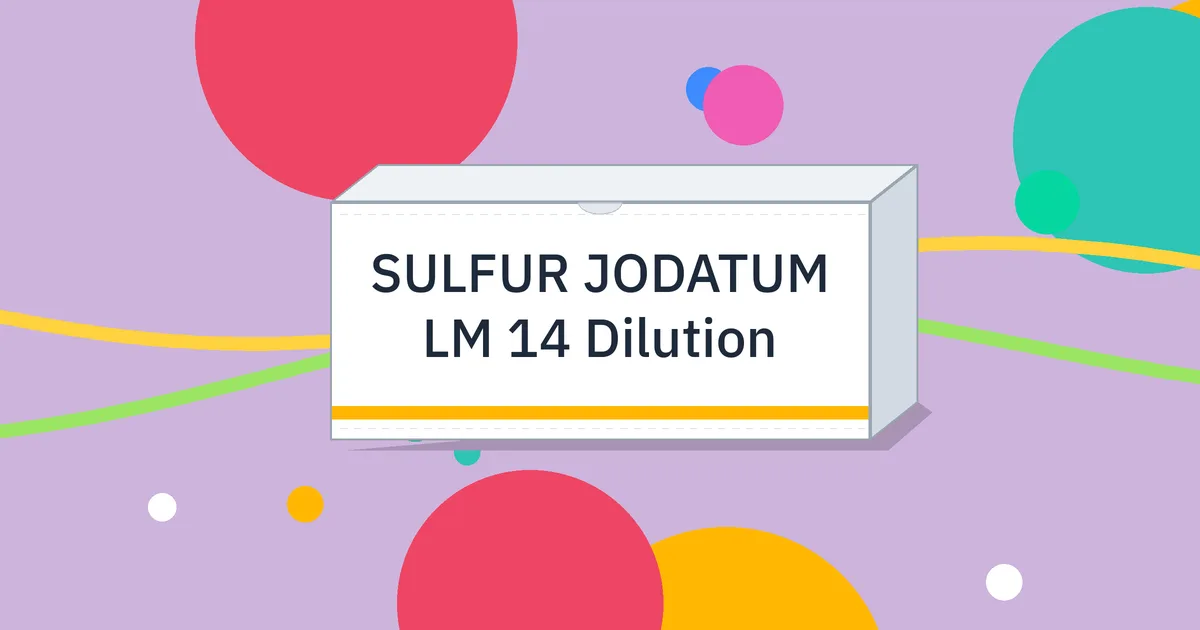 Symbolbild: Packung mit der Aufschrift SULFUR JODATUM LM 14 Dilution (PZN 13210348) – Verfügbarkeit und Bezug in Apotheken in Frankfurt am Main