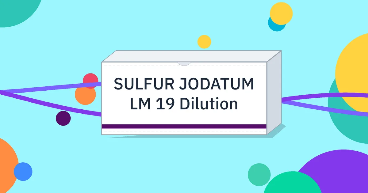 Symbolbild: Packung mit der Aufschrift SULFUR JODATUM LM 19 Dilution (PZN 13210383) – Verfügbarkeit und Bezug in Apotheken in Frankfurt am Main