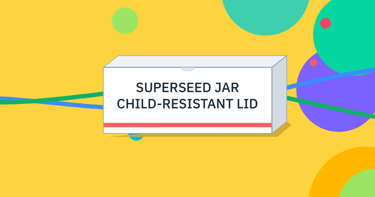Symbolbild: Packung mit der Aufschrift SUPERSEED JAR CHILD-RESISTANT LID (PZN 19073444) – Verfügbarkeit und Bezug in Apotheken in Frankfurt am Main