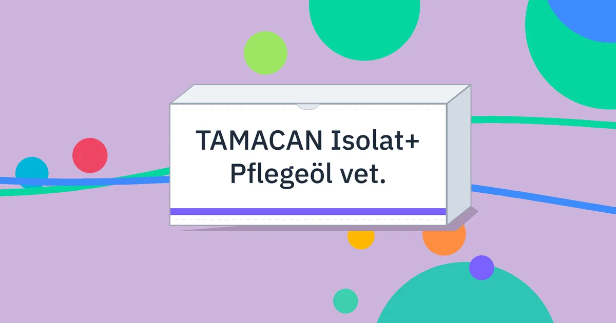 Symbolbild: Packung mit der Aufschrift TAMACAN Isolat+ Pflegeöl vet. (PZN 19845496) – Verfügbarkeit und Bezug in Apotheken in Frankfurt am Main