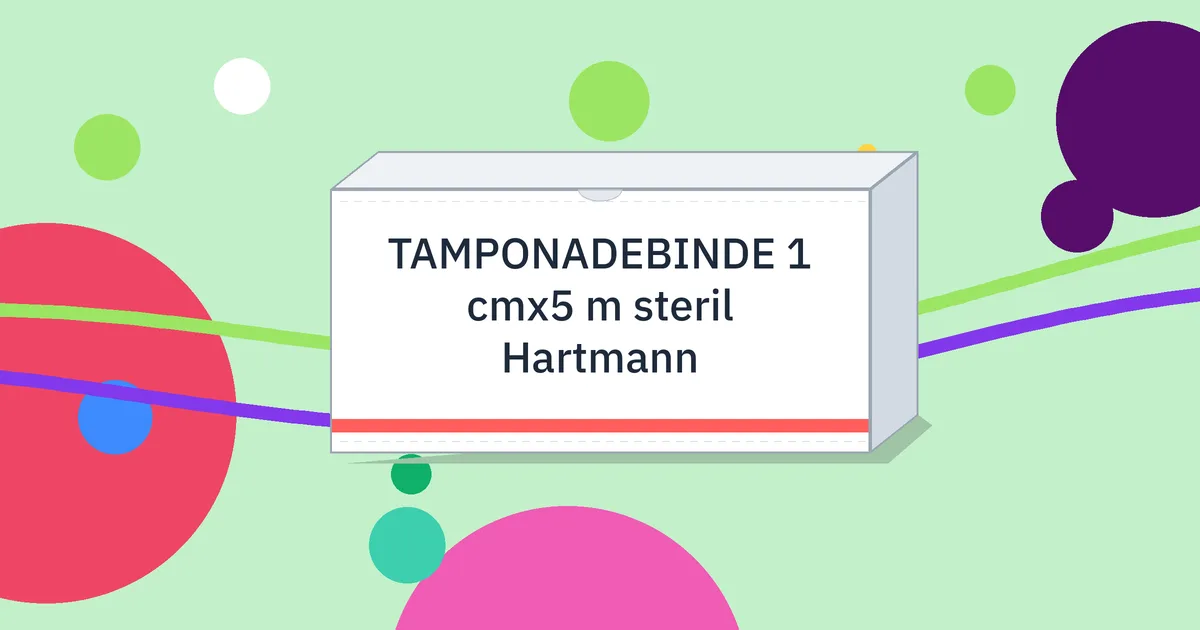 Symbolbild: Packung mit der Aufschrift TAMPONADEBINDE 1 cmx5 m steril Hartmann (PZN 01002981) – Verfügbarkeit und Bezug in Apotheken in Frankfurt am Main