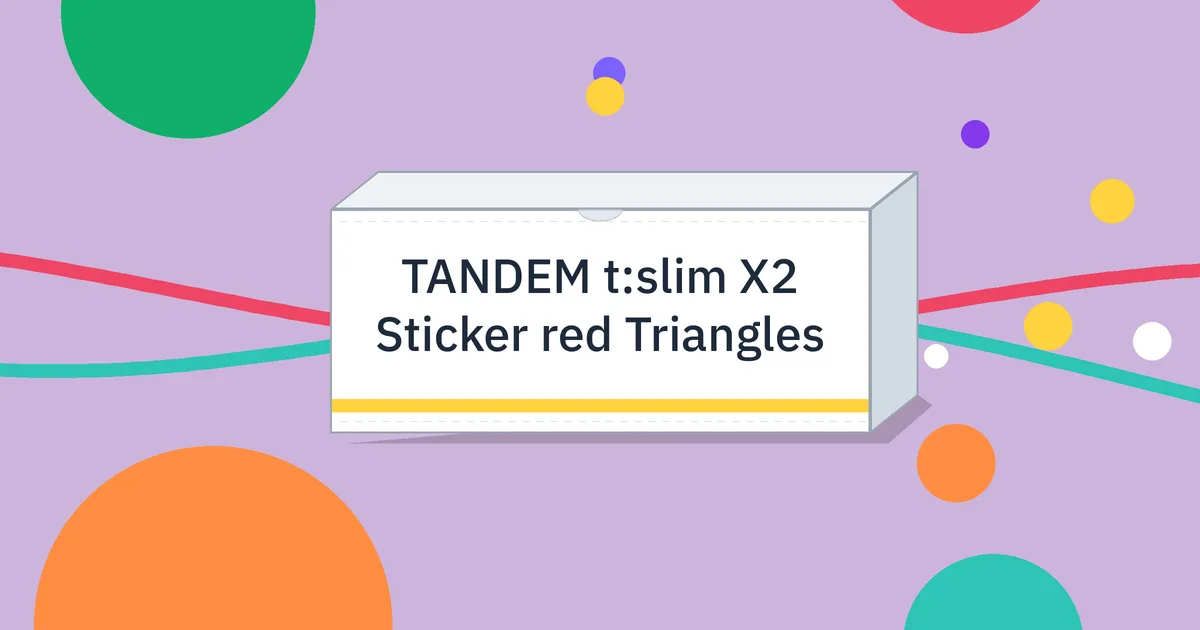 Symbolbild: Packung mit der Aufschrift TANDEM t:slim X2 Sticker red Triangles (PZN 19862827) – Verfügbarkeit und Bezug in Apotheken in Frankfurt am Main