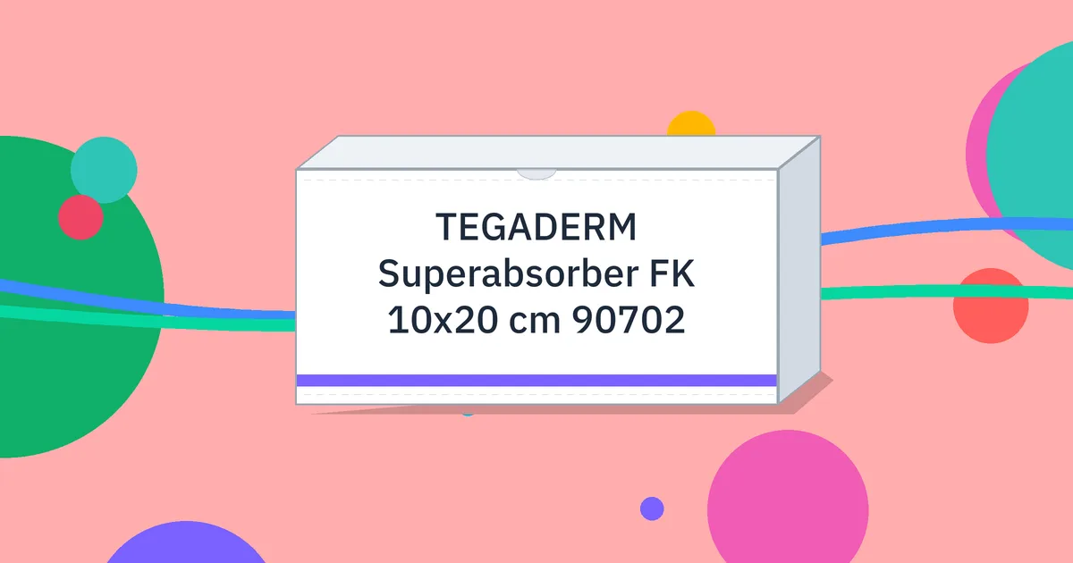 Symbolbild: Packung mit der Aufschrift TEGADERM Superabsorber FK 10x20 cm 90702 (PZN 09771348) – Verfügbarkeit und Bezug in Apotheken in Frankfurt am Main