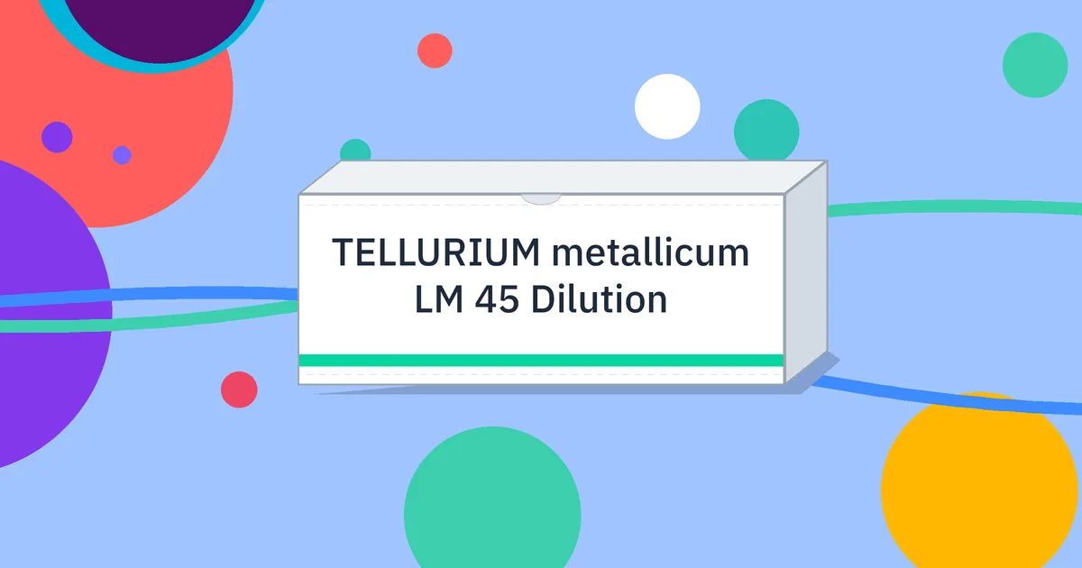 Symbolbild: Packung mit der Aufschrift TELLURIUM metallicum LM 45 Dilution (PZN 13215883) – Verfügbarkeit und Bezug in Apotheken in Frankfurt am Main