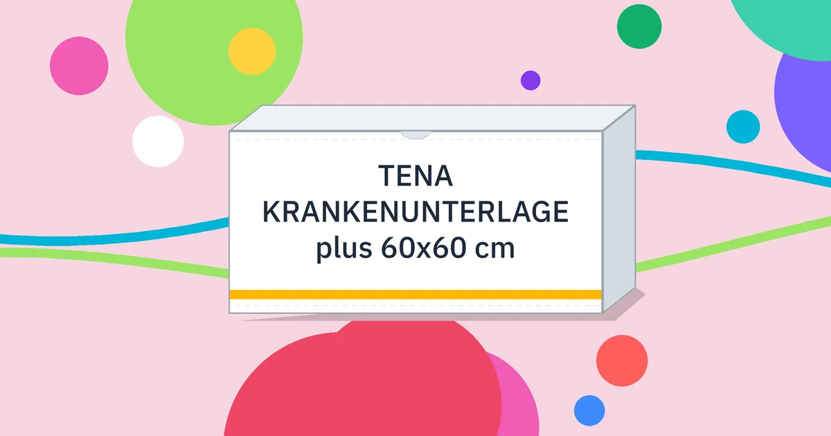 Symbolbild: Packung mit der Aufschrift TENA KRANKENUNTERLAGE plus 60x60 cm (PZN 05398214) – Verfügbarkeit und Bezug in Apotheken in Frankfurt am Main