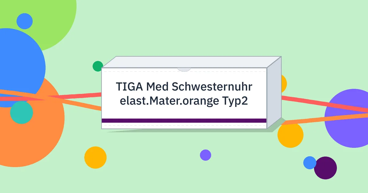 Symbolbild: Packung mit der Aufschrift TIGA Med Schwesternuhr elast.Mater.orange Typ2 (PZN 06839123) – Verfügbarkeit und Bezug in Apotheken in Frankfurt am Main