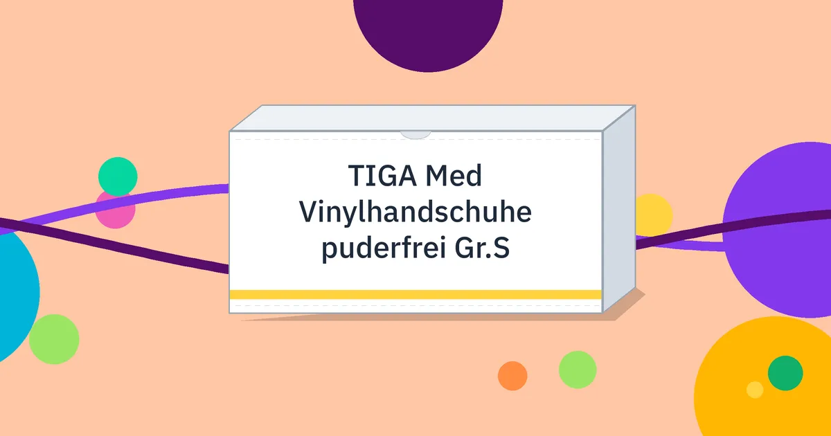 Symbolbild: Packung mit der Aufschrift TIGA Med Vinylhandschuhe puderfrei Gr.S (PZN 06839531) – Verfügbarkeit und Bezug in Apotheken in Frankfurt am Main