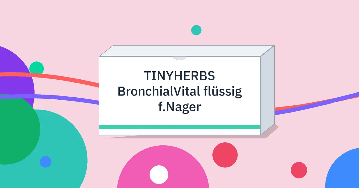 Symbolbild: Packung mit der Aufschrift TINYHERBS BronchialVital flüssig f.Nager (PZN 19623778) – Verfügbarkeit und Bezug in Apotheken in Frankfurt am Main