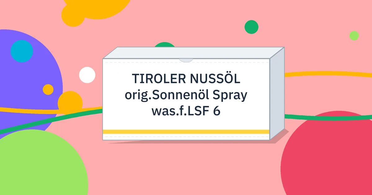 Symbolbild: Packung mit der Aufschrift TIROLER NUSSÖL orig.Sonnenöl Spray was.f.LSF 6 (PZN 05960271) – Verfügbarkeit und Bezug in Apotheken in Frankfurt am Main