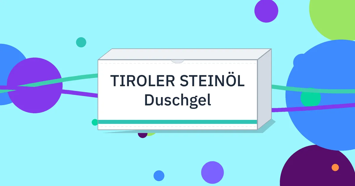 Symbolbild: Packung mit der Aufschrift TIROLER STEINÖL Duschgel (PZN 06173859) – Verfügbarkeit und Bezug in Apotheken in Frankfurt am Main
