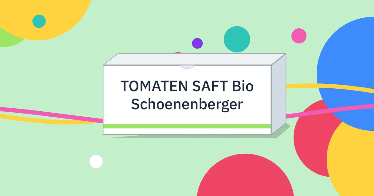 Symbolbild: Packung mit der Aufschrift TOMATEN SAFT Bio Schoenenberger (PZN 00692357) – Verfügbarkeit und Bezug in Apotheken in Frankfurt am Main