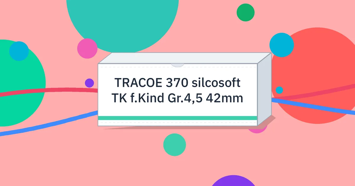 Symbolbild: Packung mit der Aufschrift TRACOE 370 silcosoft TK f.Kind Gr.4,5 42mm (PZN 14314541) – Verfügbarkeit und Bezug in Apotheken in Frankfurt am Main