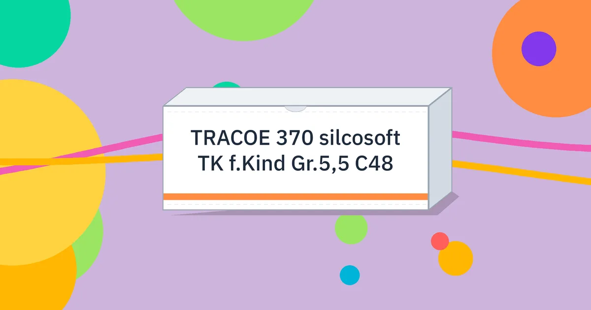 Symbolbild: Packung mit der Aufschrift TRACOE 370 silcosoft TK f.Kind Gr.5,5 C48 (PZN 14314794) – Verfügbarkeit und Bezug in Apotheken in Frankfurt am Main