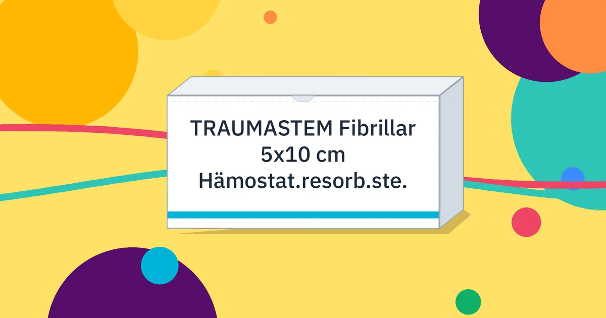 Symbolbild: Packung mit der Aufschrift TRAUMASTEM Fibrillar 5x10 cm Hämostat.resorb.ste. (PZN 20387917) – Verfügbarkeit und Bezug in Apotheken in Frankfurt am Main