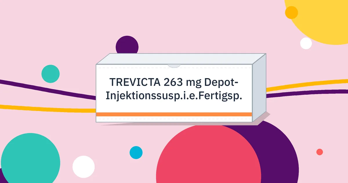 Symbolbild: Packung mit der Aufschrift TREVICTA 263 mg Depot-Injektionssusp.i.e.Fertigsp. (PZN 19926390) – Verfügbarkeit und Bezug in Apotheken in Frankfurt am Main