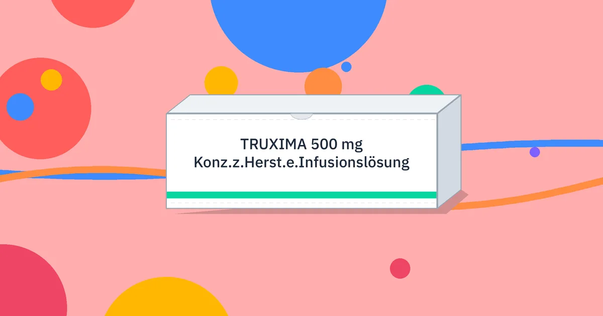Symbolbild: Packung mit der Aufschrift TRUXIMA 500 mg Konz.z.Herst.e.Infusionslösung (PZN 14441009) – Verfügbarkeit und Bezug in Apotheken in Frankfurt am Main