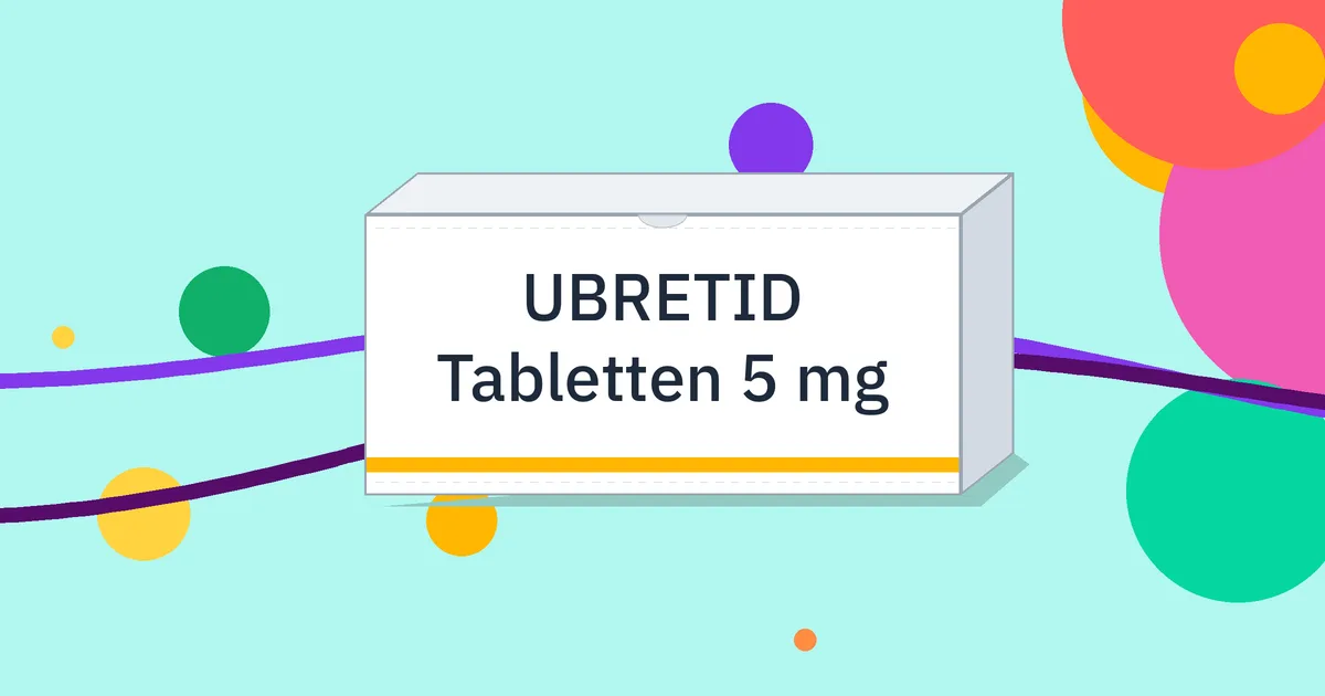 Symbolbild: Packung mit der Aufschrift UBRETID Tabletten 5 mg (PZN 11714122) – Verfügbarkeit und Bezug in Apotheken in Frankfurt am Main
