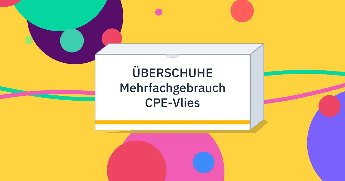 Symbolbild: Packung mit der Aufschrift ÜBERSCHUHE Mehrfachgebrauch CPE-Vlies (PZN 07120598) – Verfügbarkeit und Bezug in Apotheken in Frankfurt am Main